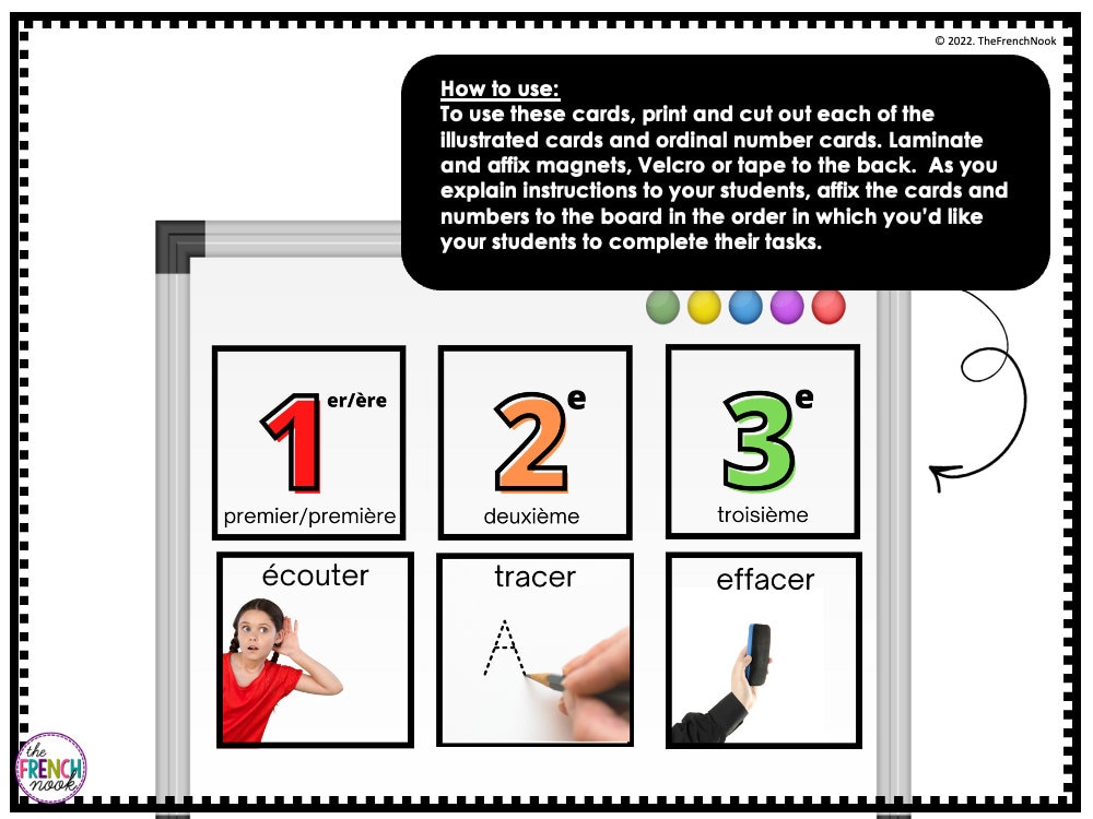 French Classroom Directions | FSL Visual Cue Cards | French Classroom ...