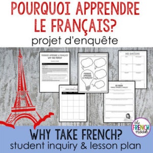 Pourquoi Apprendre Le Français? Why Take French? Lesson Plan - Etsy