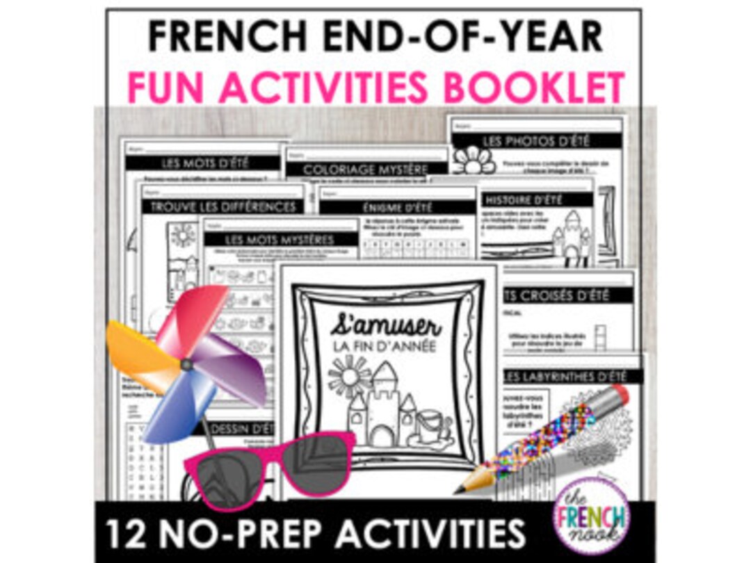 French End of Year Activities | FUN Summer FSL Vocabulary Activity ...