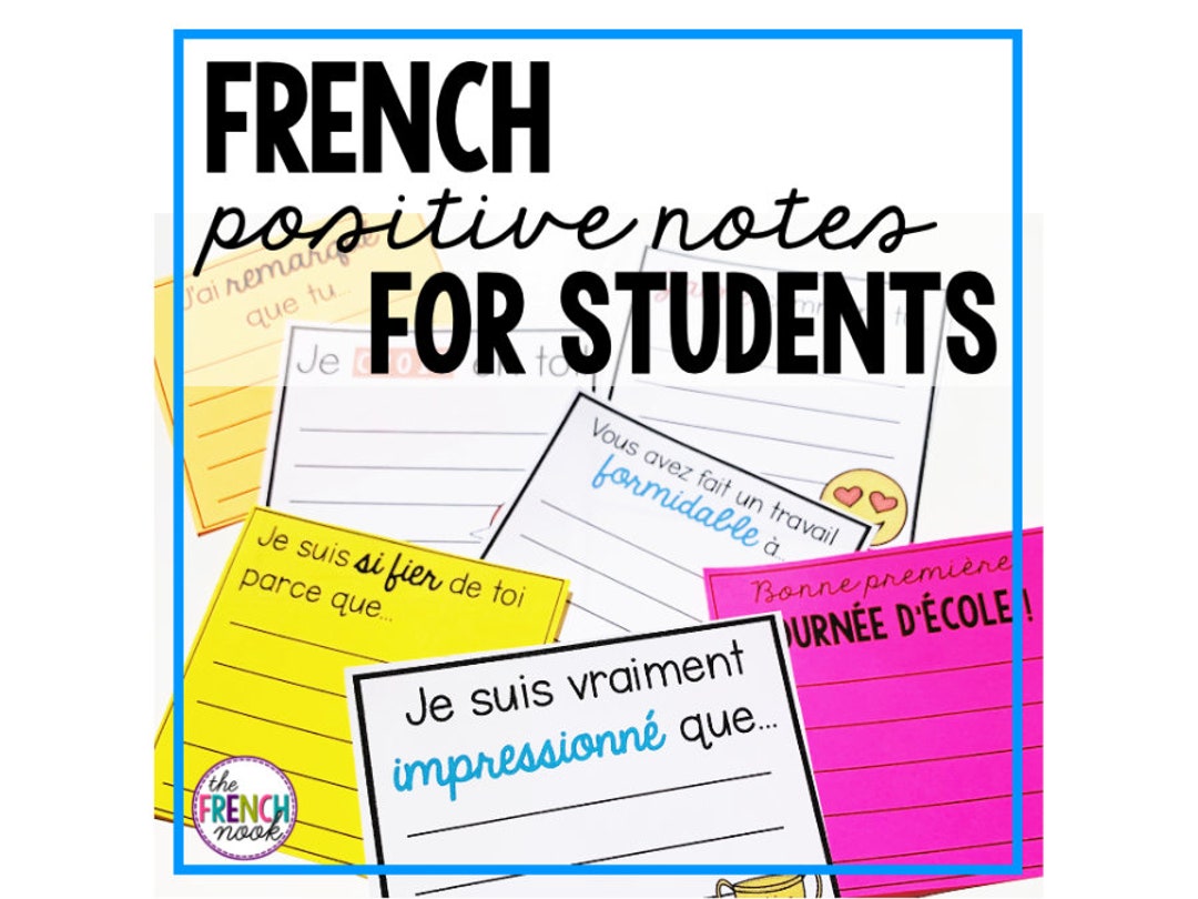 French Class Notes | French Positive Notes | French Classroom ...