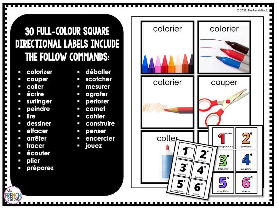 French Classroom Directions | FSL Visual Cue Cards | French Classroom ...