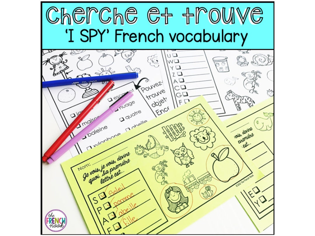 French Alphabet Worksheet | Cherche Et Trouve | French Vocabulary ...