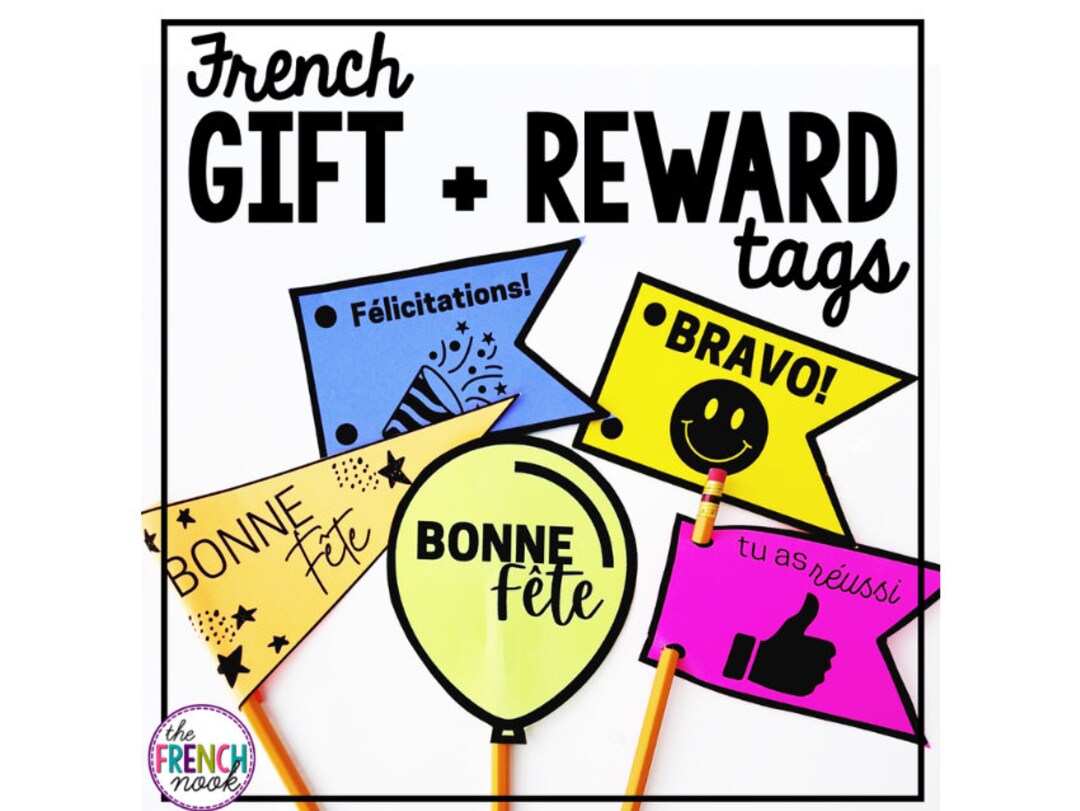 French Gift and Reward Tags | Printable French Tags - Etsy