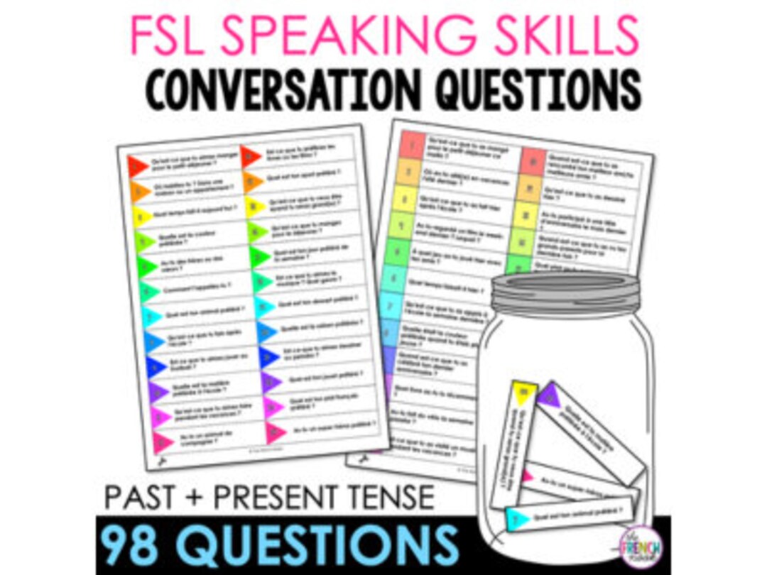 French Conversation Prompts | FSL Speaking Activity for Oral ...