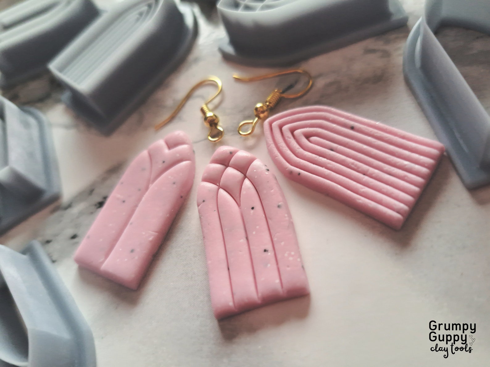 Arch Clay Cutter Bundle, U Shape Clay Cutter, Embossed Cutter Set, Arch Earring Cutter, Gothic ...