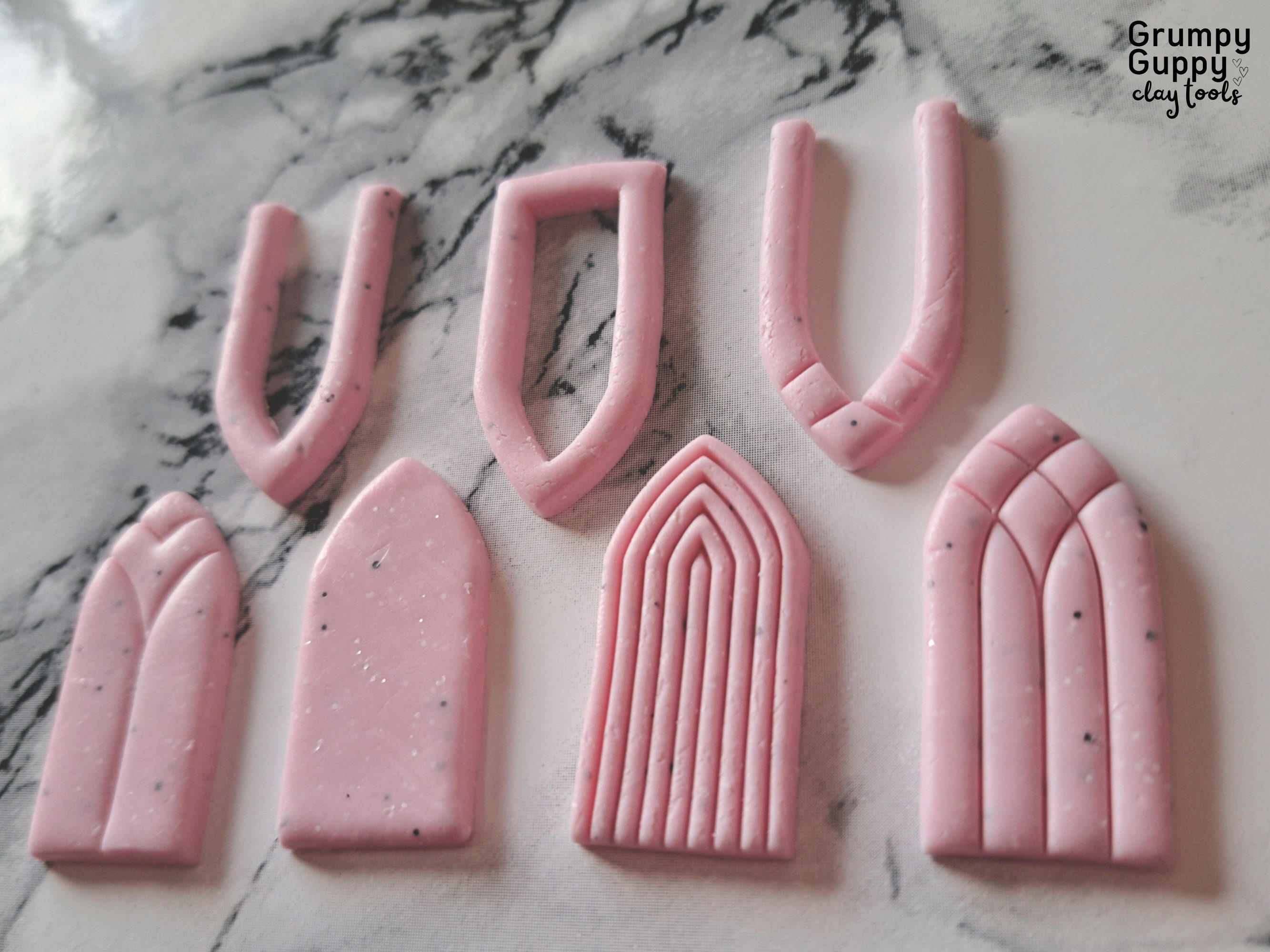 Arch Clay Cutter Bundle, U Shape Clay Cutter, Embossed Cutter Set, Arch ...
