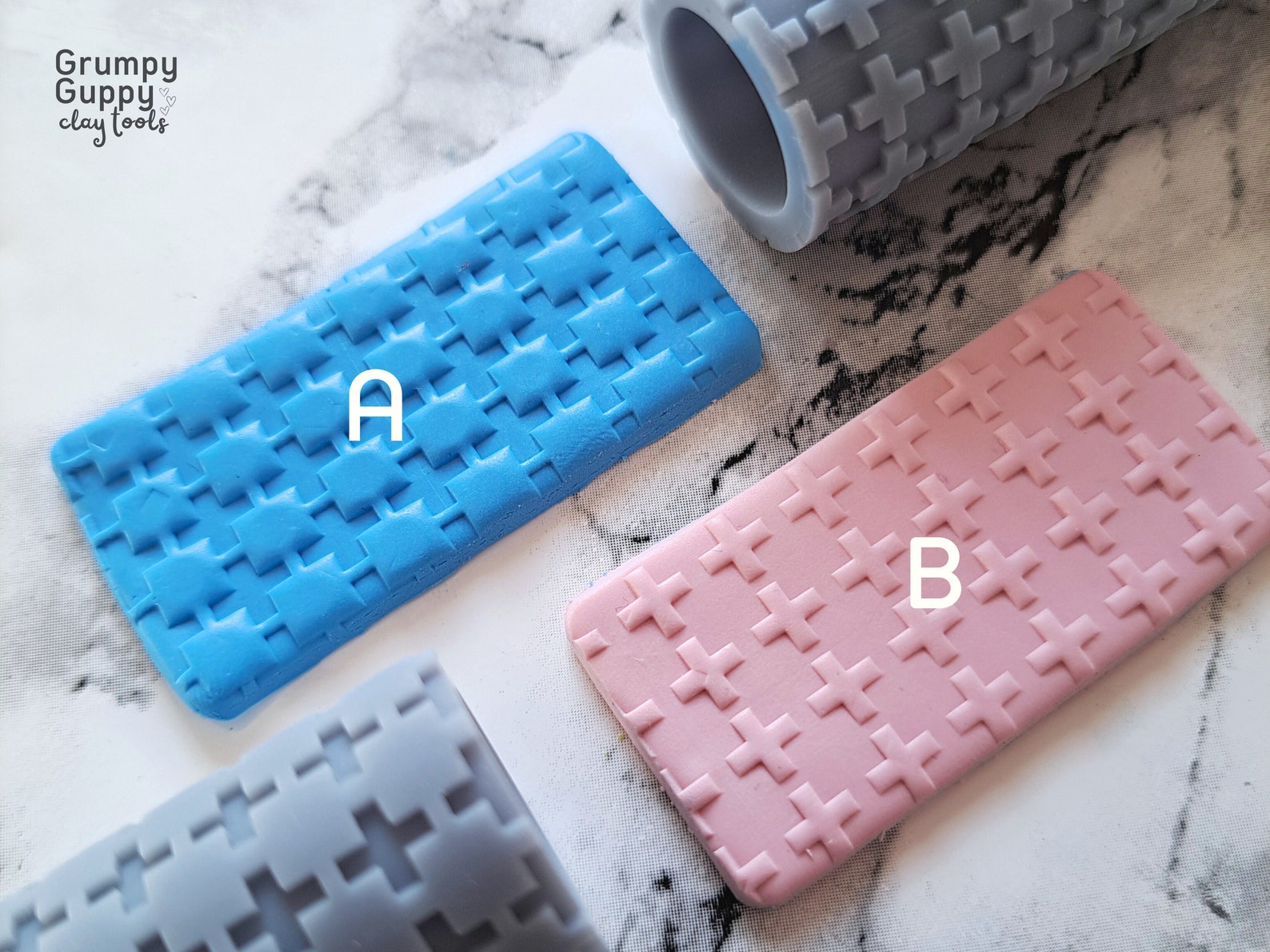 Cross Texture Roller for Polymer Clay, Abstract Clay Roller, Squares ...