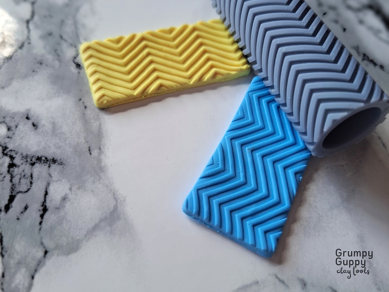 Zigzag Clay Roller, Lines Texture Roller for Polymer Clay, Zig Zag Seamless Pattern, Rolling Pin ...