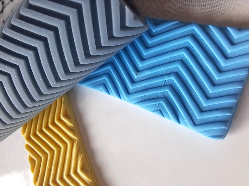 Zigzag Clay Roller, Lines Texture Roller for Polymer Clay, Zig Zag Seamless Pattern, Rolling Pin ...