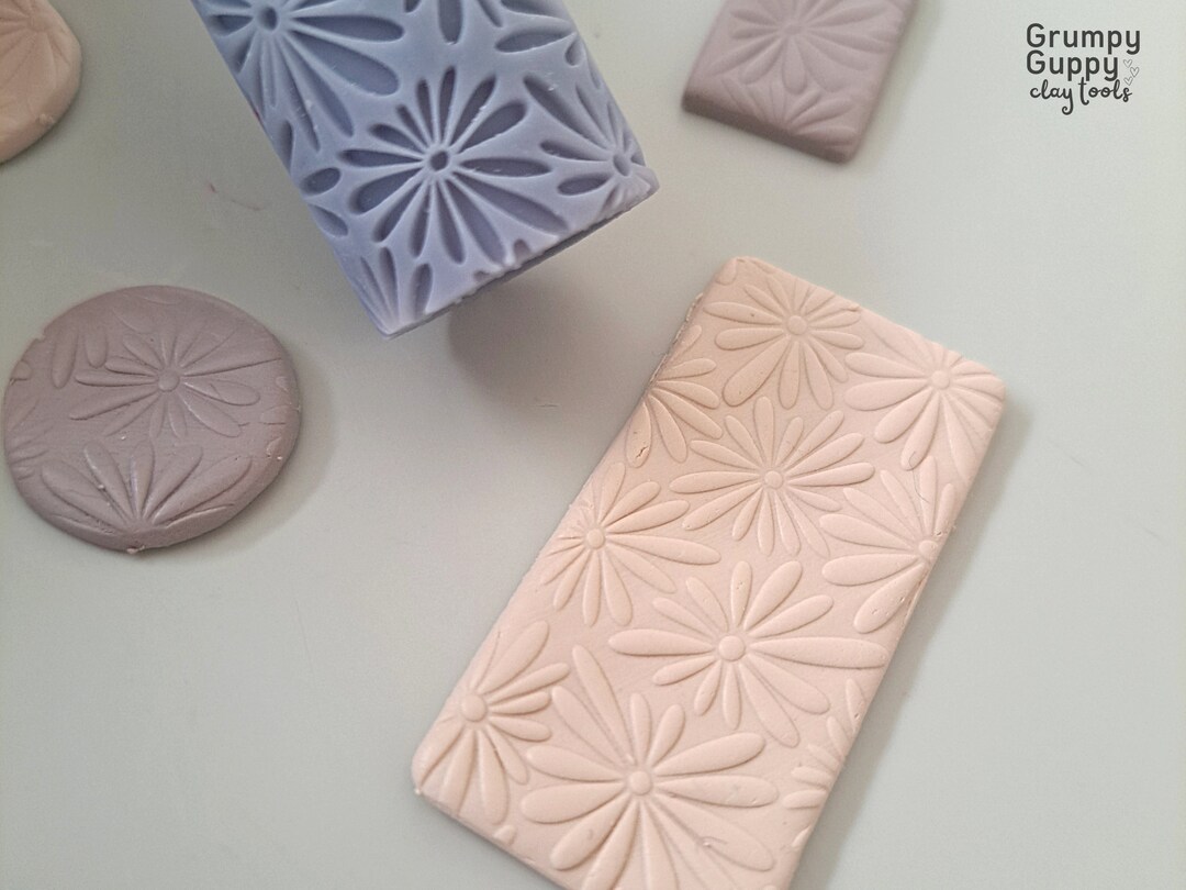 Rolo de textura de margarida para argila de polímero, rolo de argila de ...