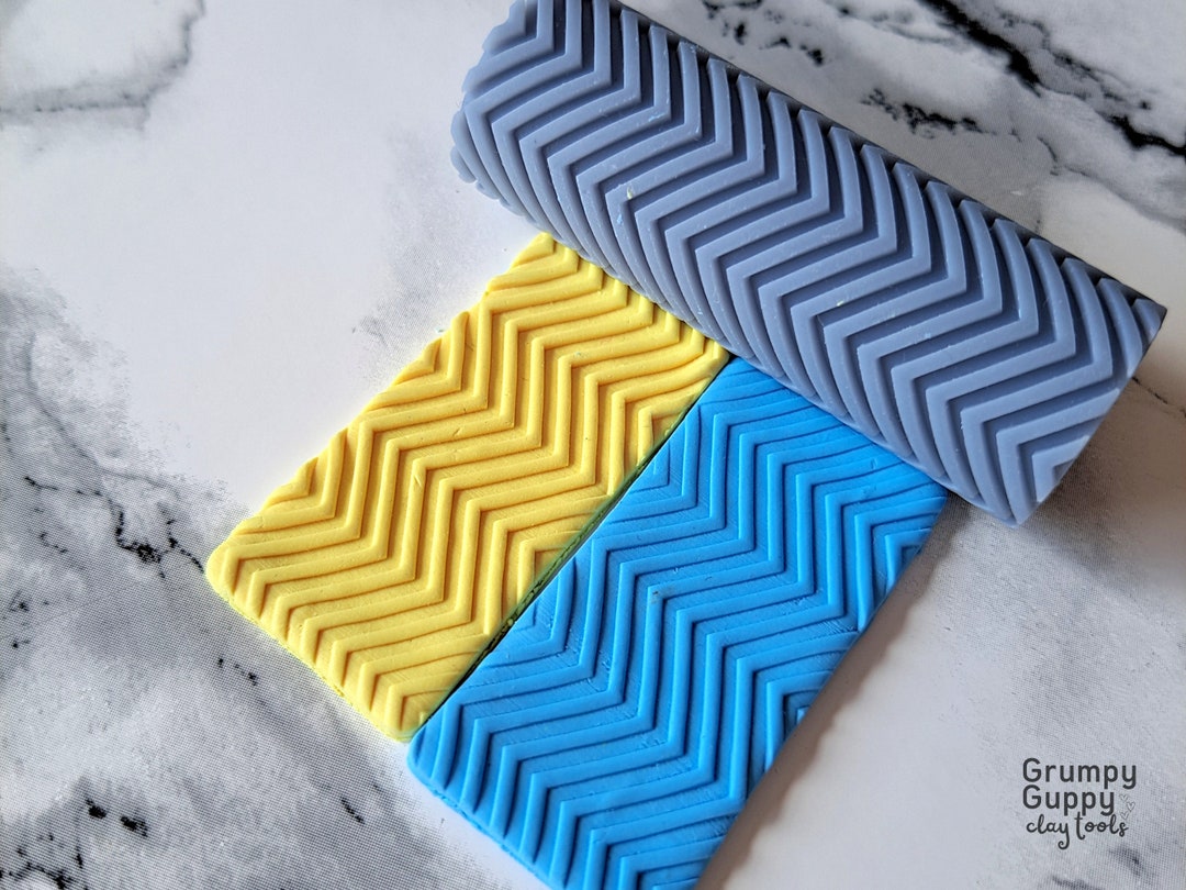 Zigzag Clay Roller, Lines Texture Roller for Polymer Clay, Zig Zag Seamless Pattern, Rolling Pin ...