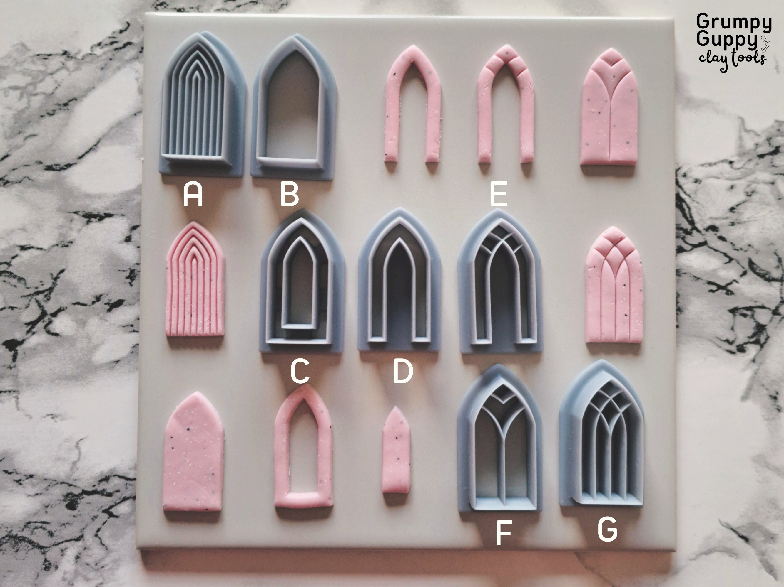 Arch Clay Cutter Bundle, U Shape Clay Cutter, Embossed Cutter Set, Arch ...