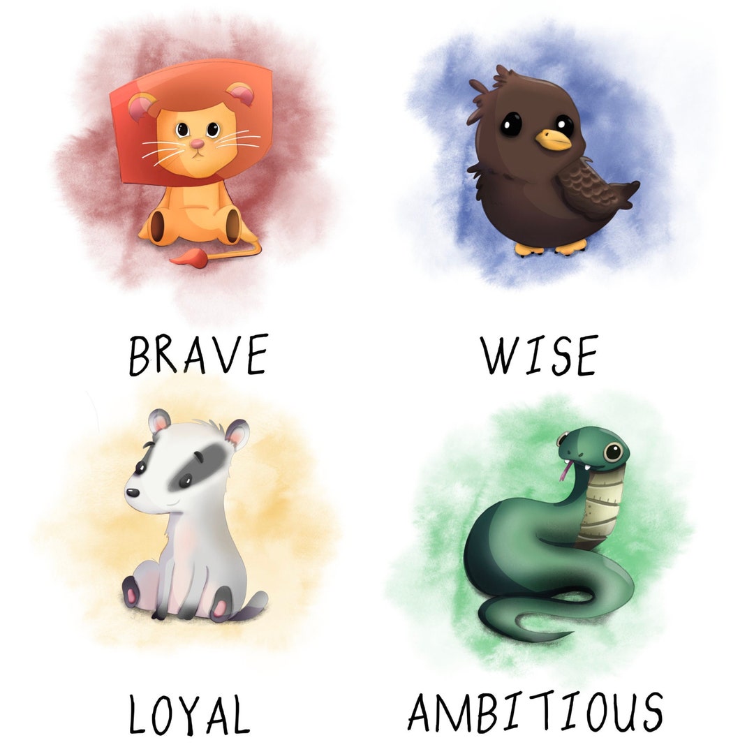 Hogwarts House Mascot Prints (set of 4) 8X10 EDITABLE in TEMPLETT [id ...