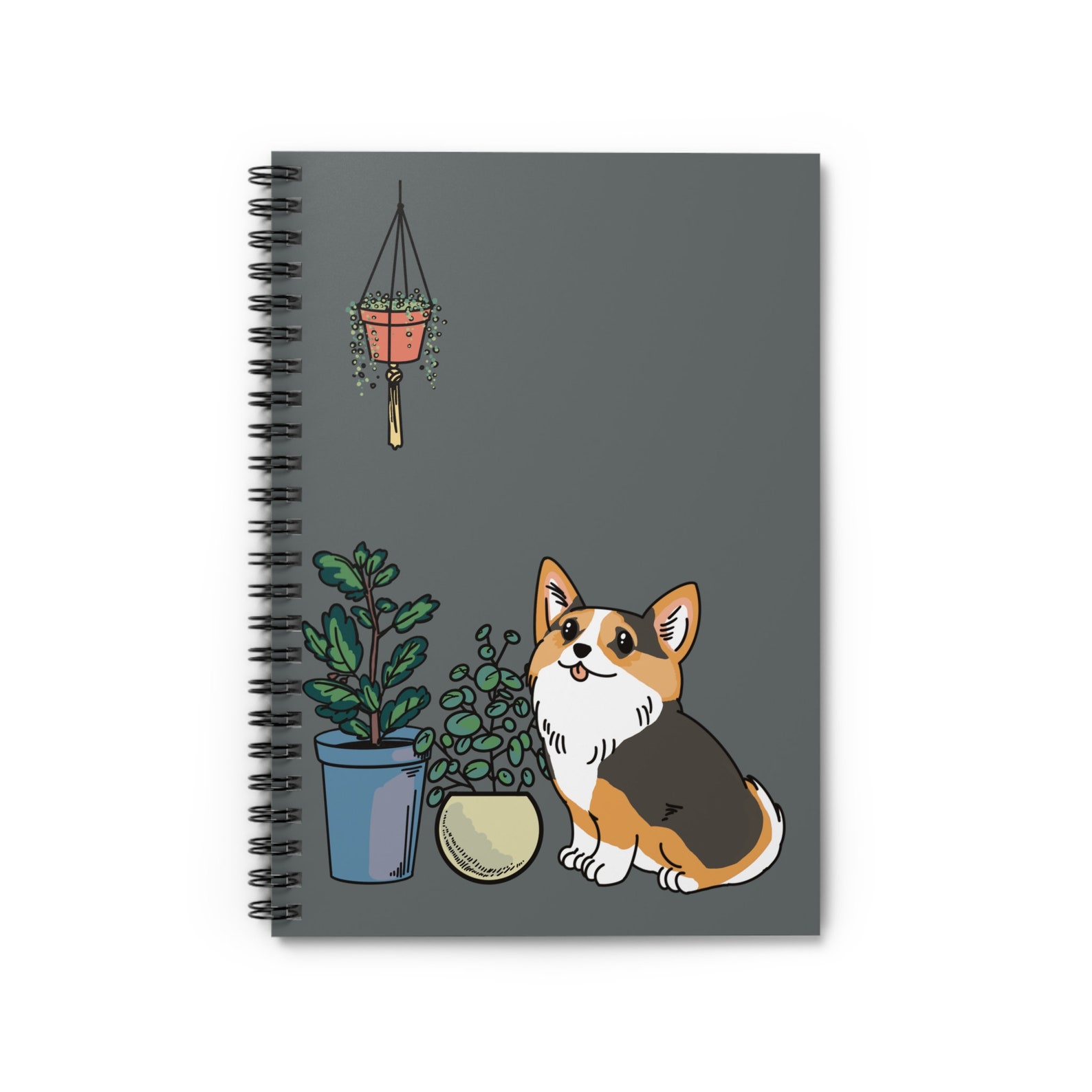 Tri-color Corgi Spiral Notebook - Grey - Etsy
