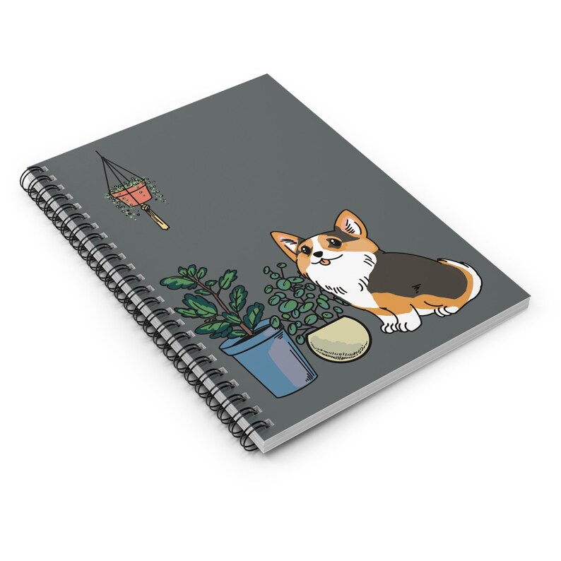Tri-color Corgi Spiral Notebook - Grey - Etsy