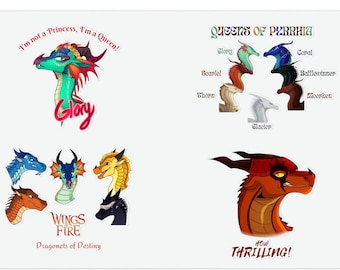 Wings of Fire Sticker Tsunami Sticker Wings of Fire WOF - Etsy