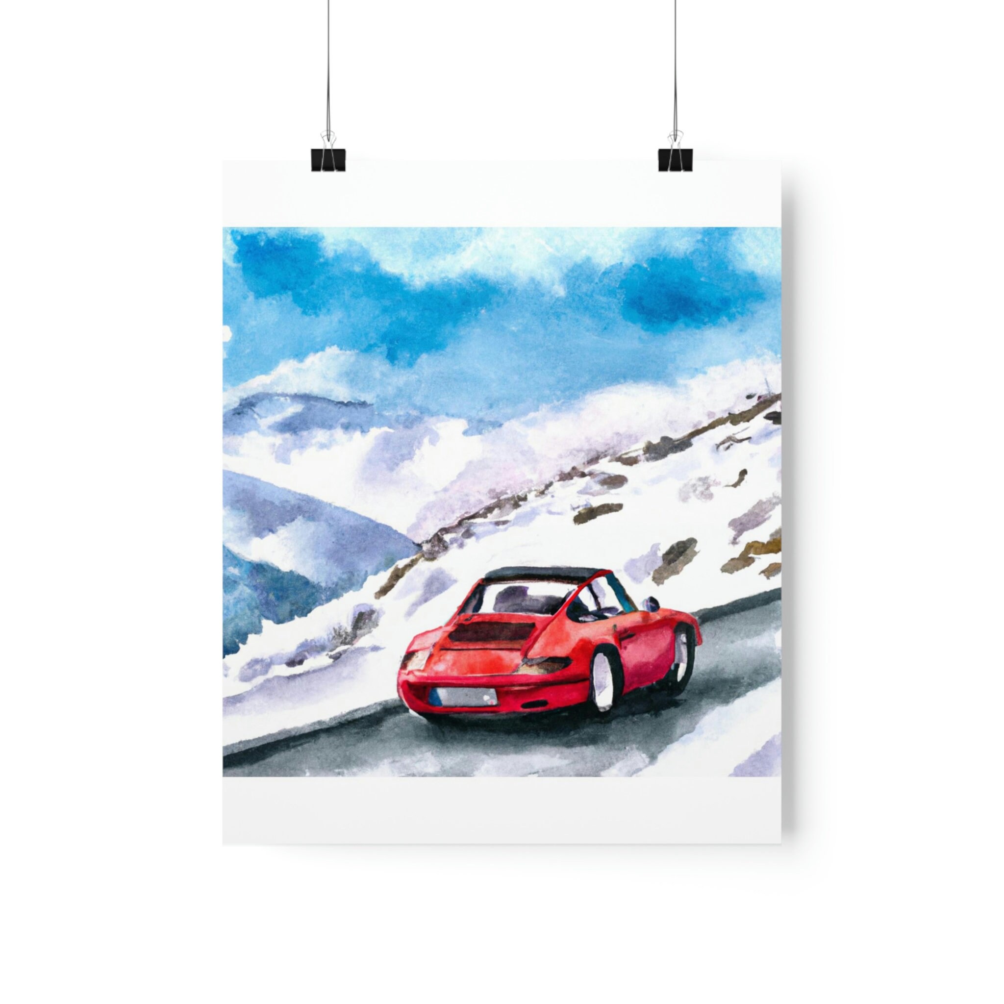 Porsche 911 Premium Matte Vertical Poster, Red Porsche 911 Poster ...