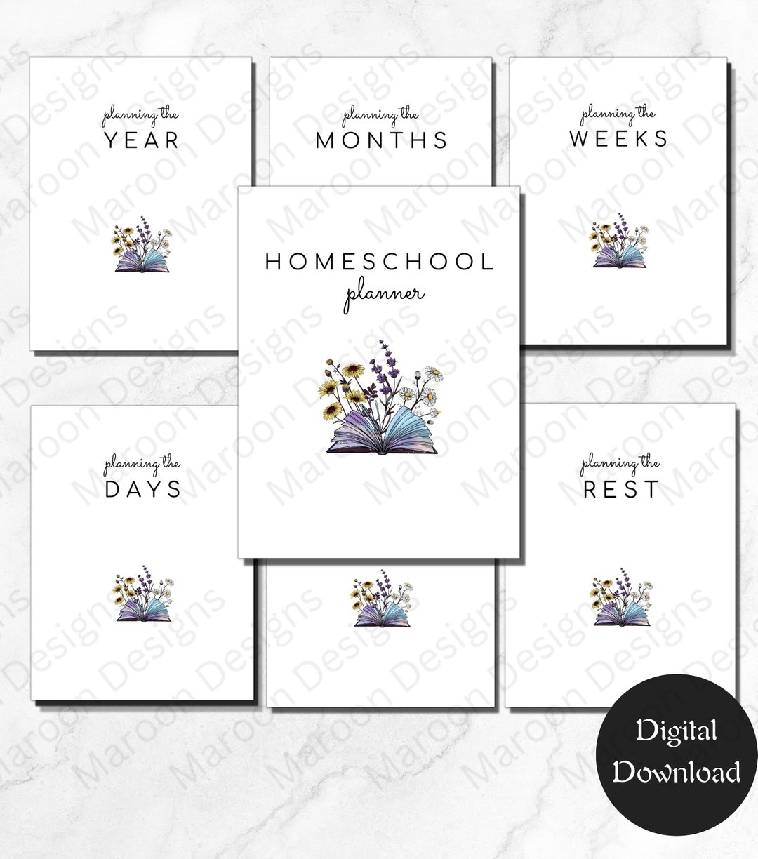 Minimalist Homeschool Planner Bundle, Printable Homeschool Planner ...