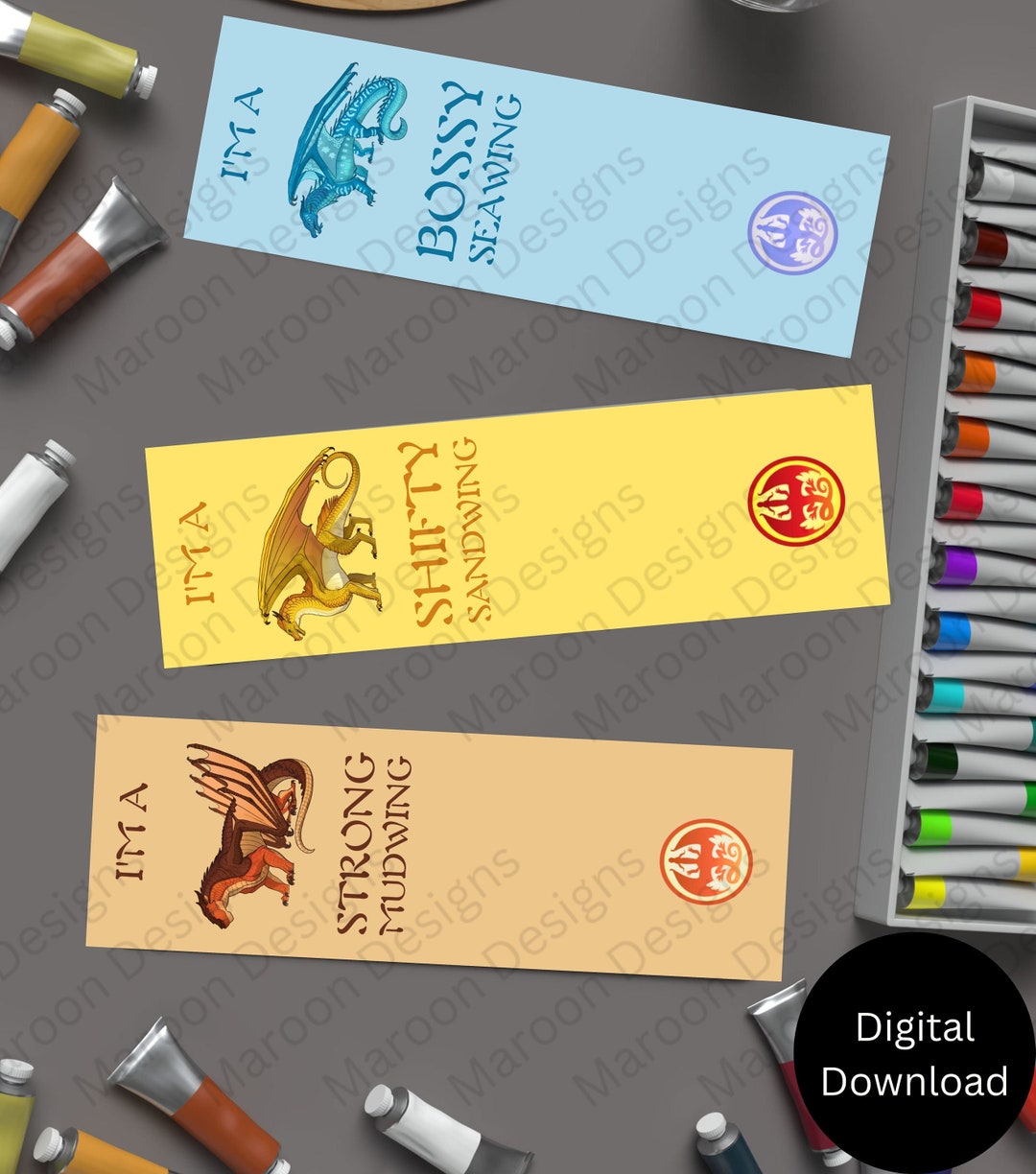 Printable Wings of Fire Bookmark, Dragonets Bookmark, Tsunami Bookmark ...