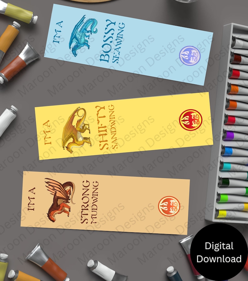Printable Wings of Fire Bookmark, Dragonets Bookmark, Tsunami Bookmark ...