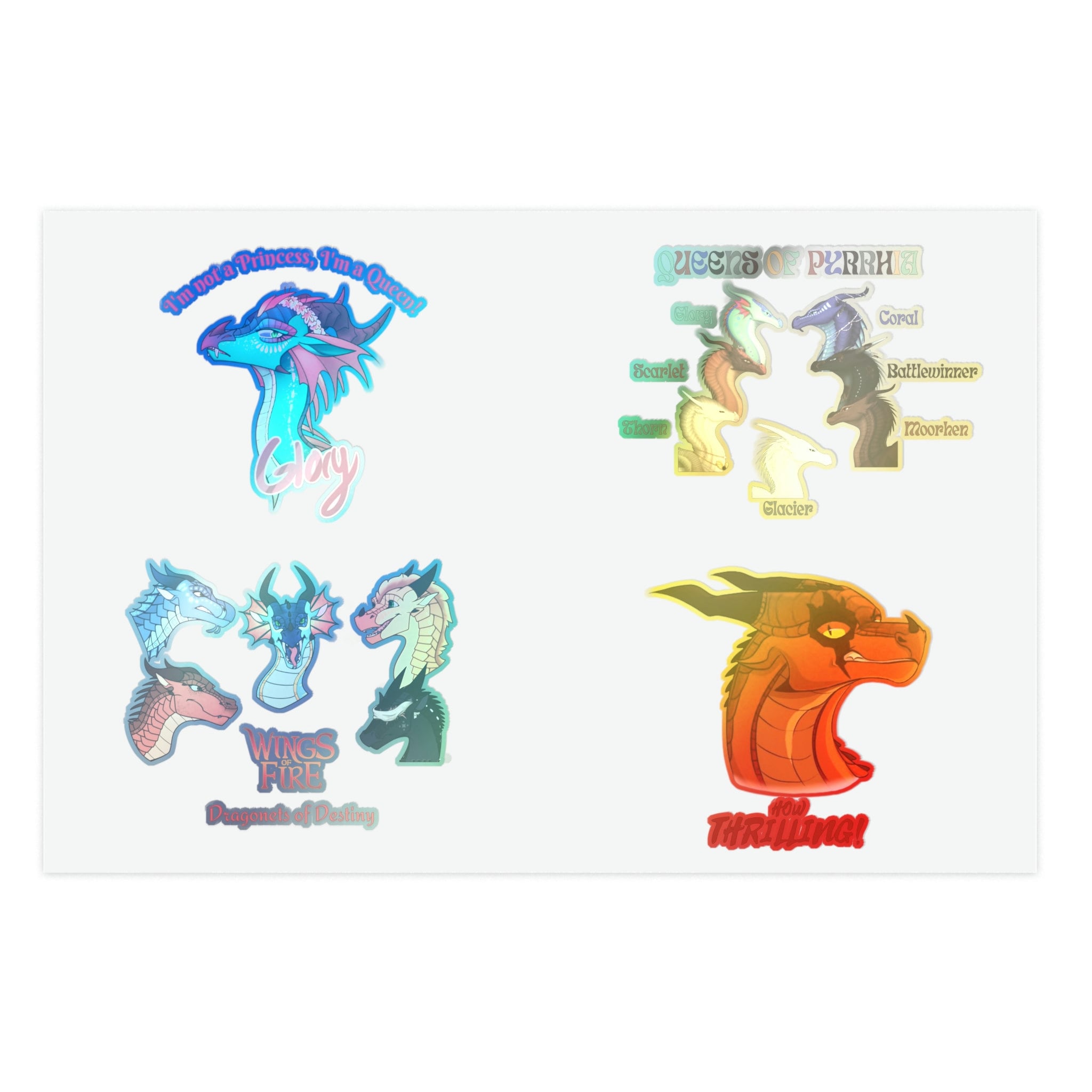 Wings of Fire Sticker Sheet, Glory Sticker, Wings of Fire Stickers, WOF ...