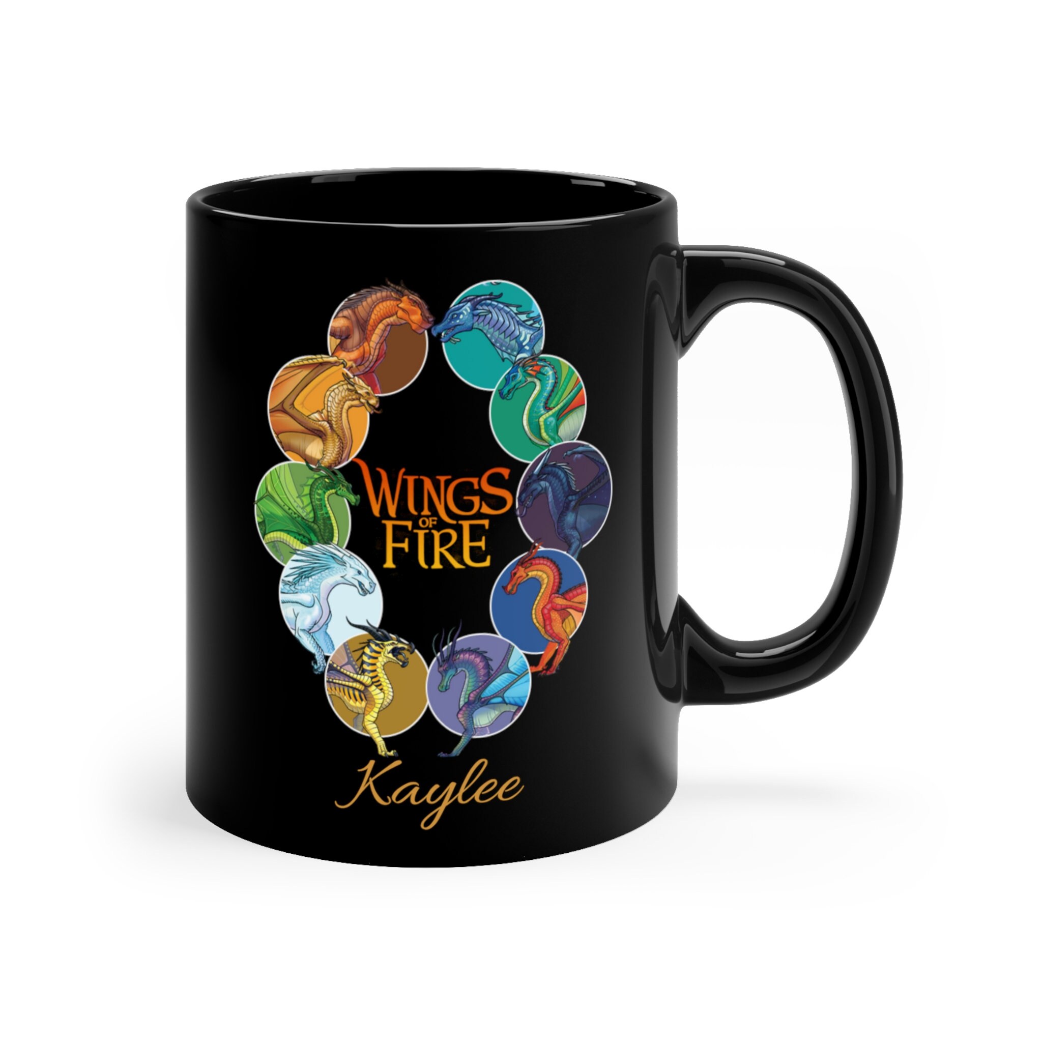 Personalized Wings of Fire All Dragons Together 11oz Black Mug, Glory ...