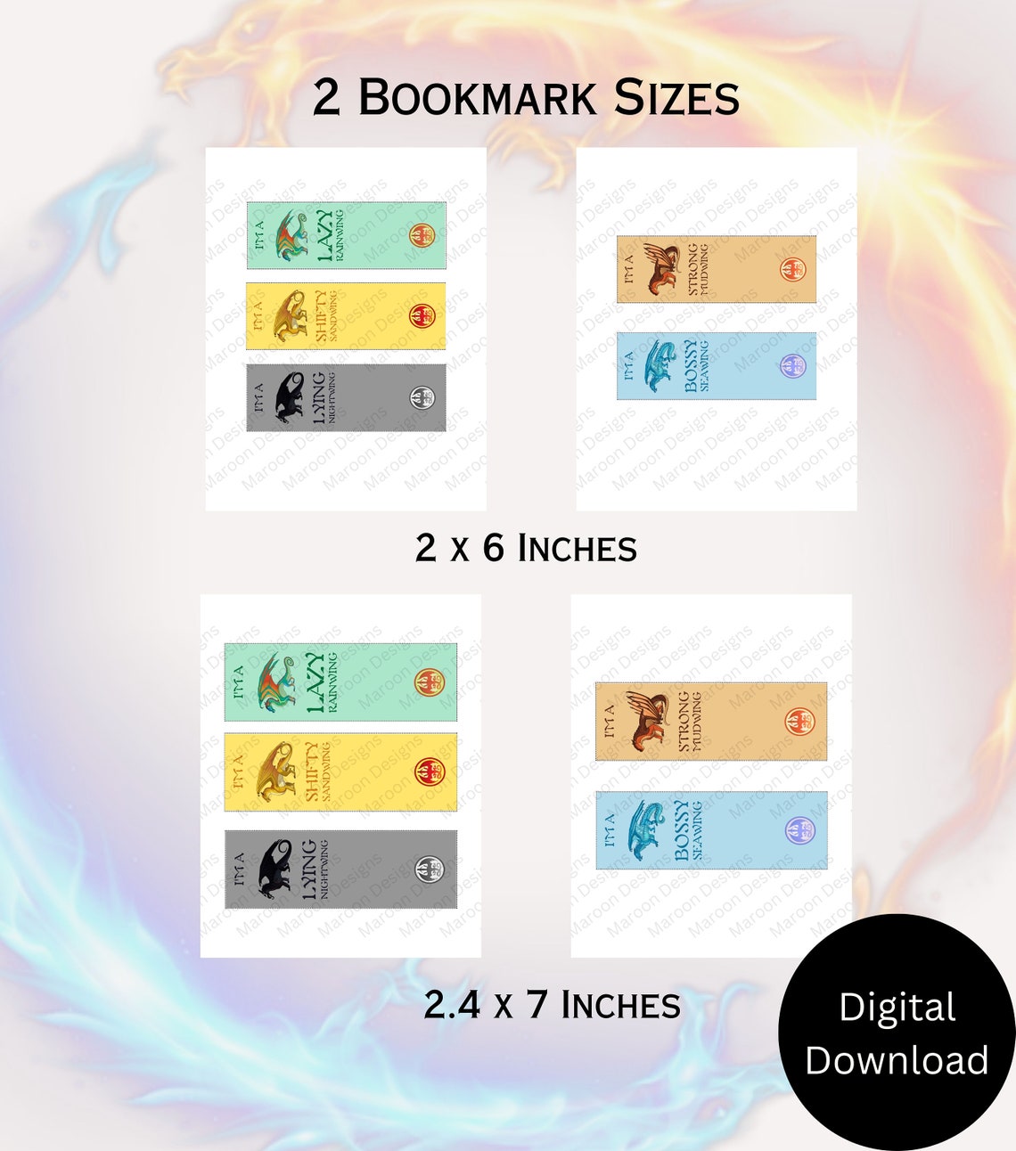Printable Wings of Fire Bookmark, Dragonets Bookmark, Tsunami Bookmark ...