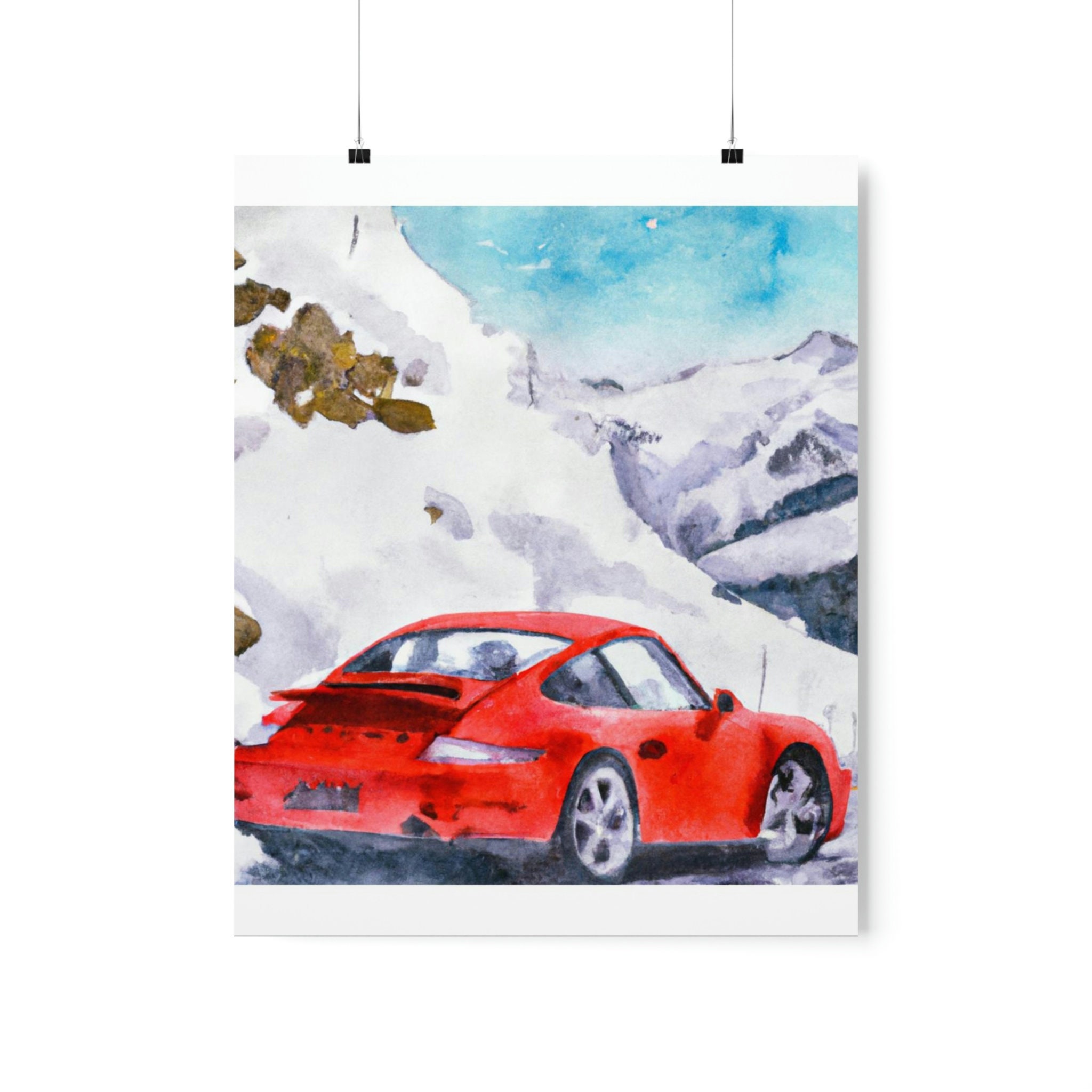 Porsche 911 Premium Matte Vertical Poster, Red Porsche 911 Poster ...