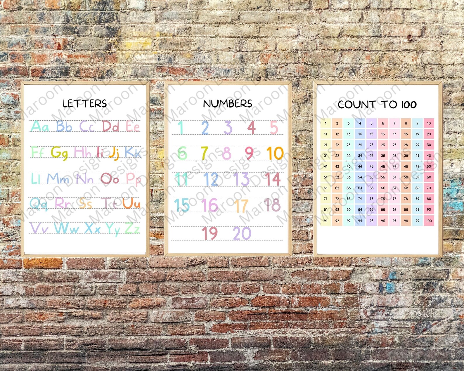 Educational Posters Printables, 12 Homeschool Prints, Alphabet Poster ...