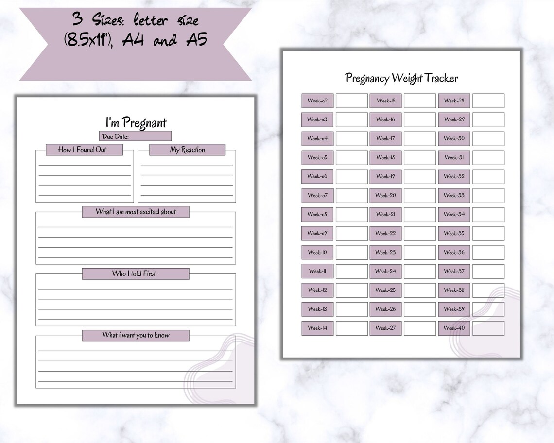 Printable Pregnancy Planner, Digital Pregnancy Journal, Printable ...