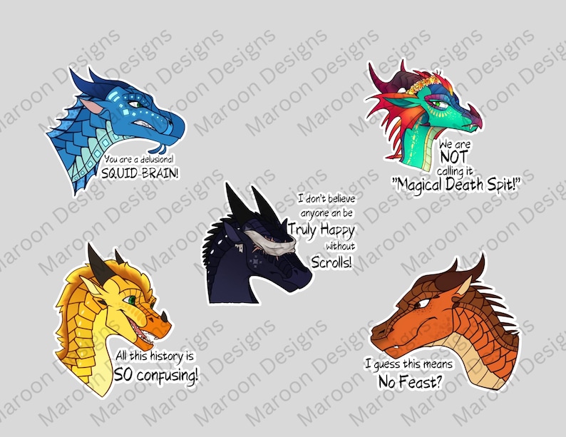 Printable Wings Of Fire Stickers Dragonets Stickers Tsunami Etsy