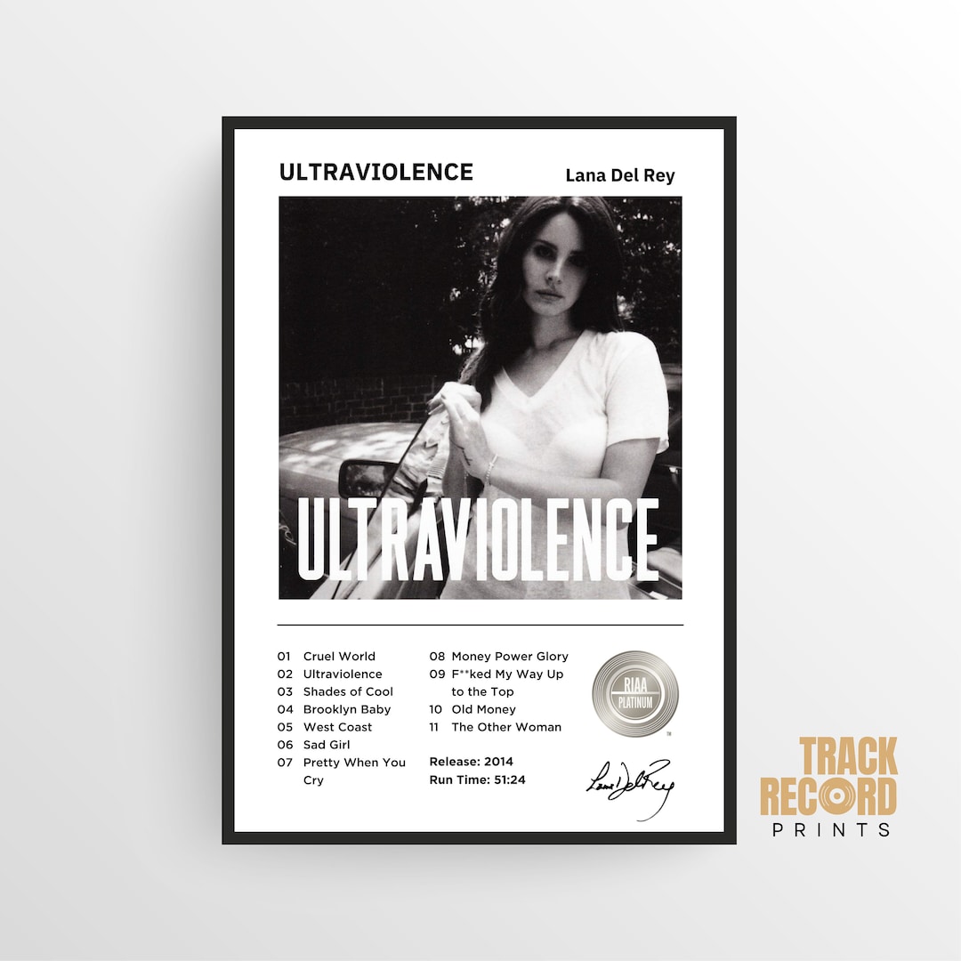 Lana Del Rey Ultraviolence Album Cover Poster Print High Quality Art West Coast Shades Of Cool