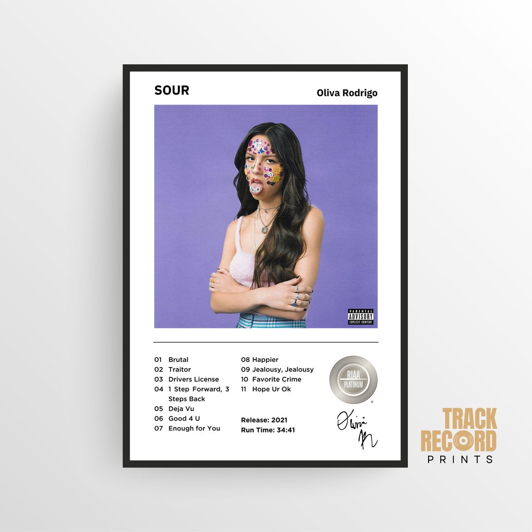Olivia Rodrigo Sour Album Cover Poster Print High-quality Art Drivers ...