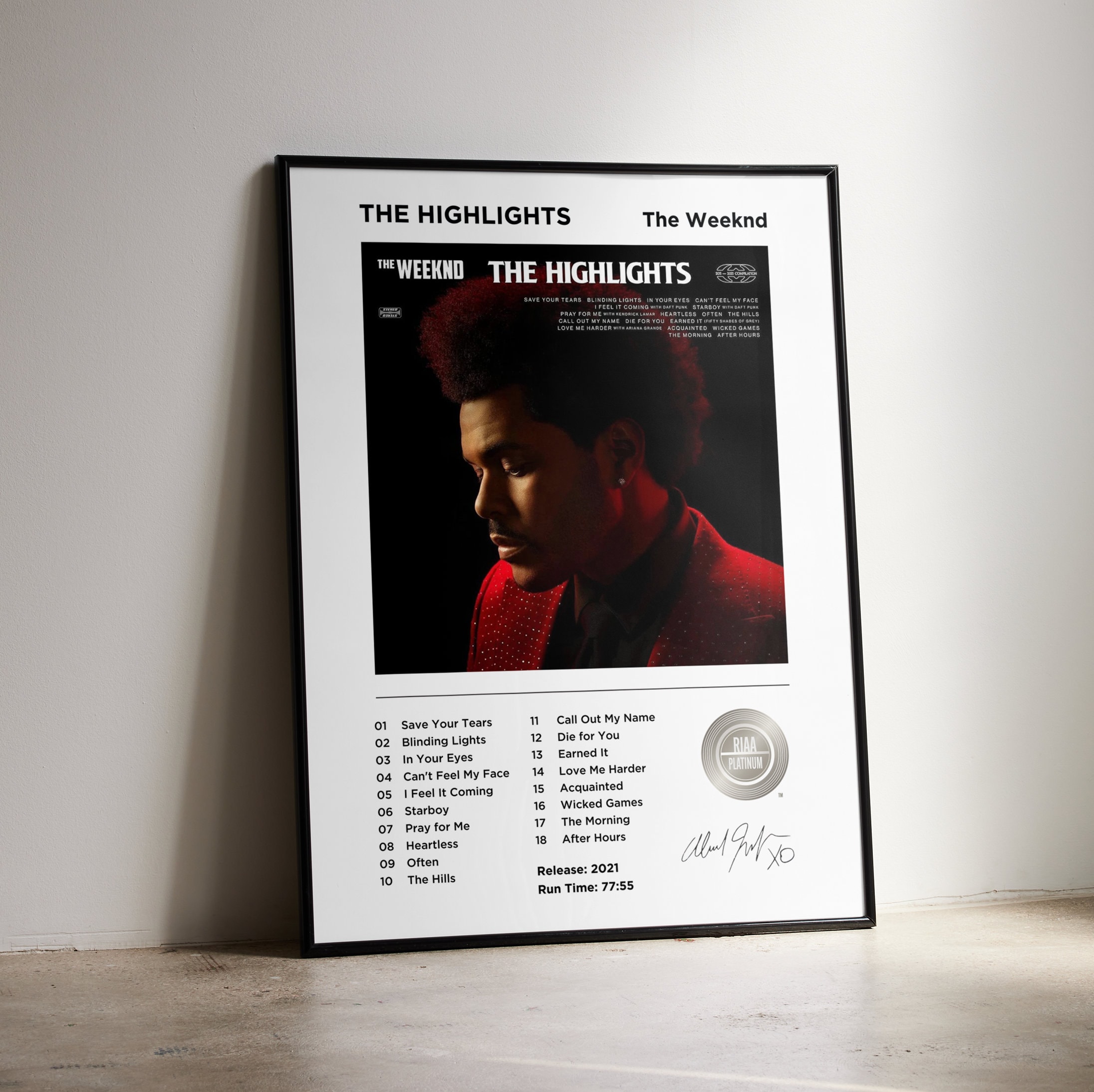 The Weeknd the Highlights Album Cover Poster Print High-quality Art ...