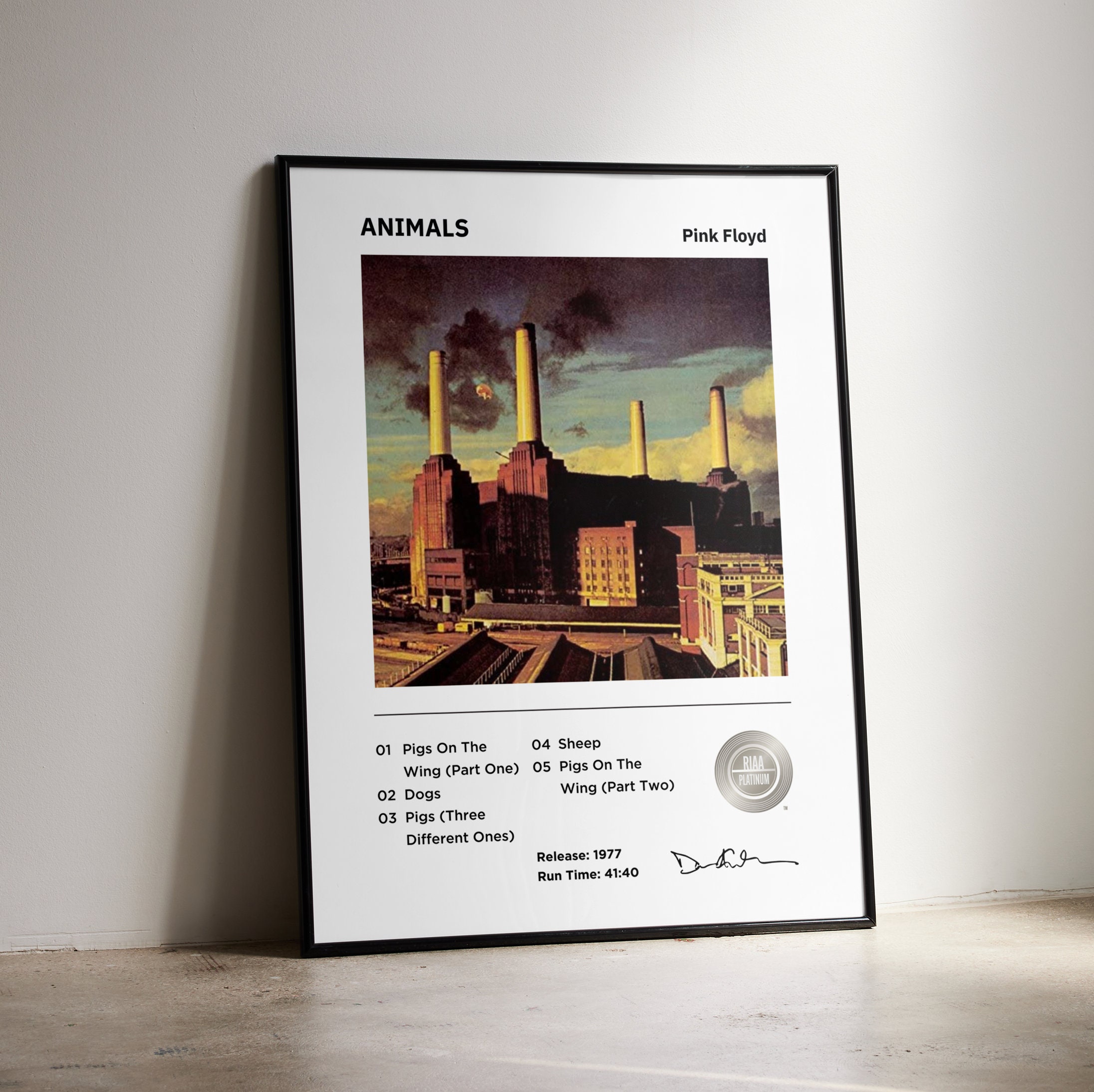 Pink Floyd Animals Album Cover Poster Print High-quality Art Pigs on the Wing part One, Sheep ...