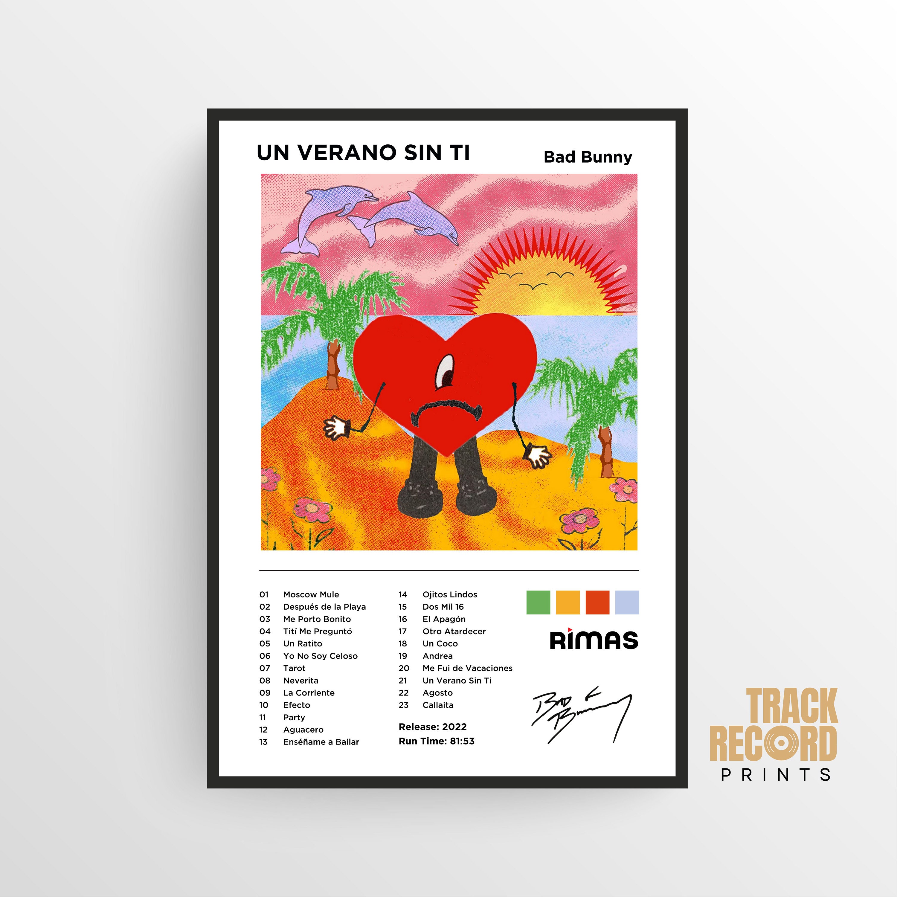 Bad Bunny Un Verano Sin Ti Album Cover Poster Print High-quality Art ...