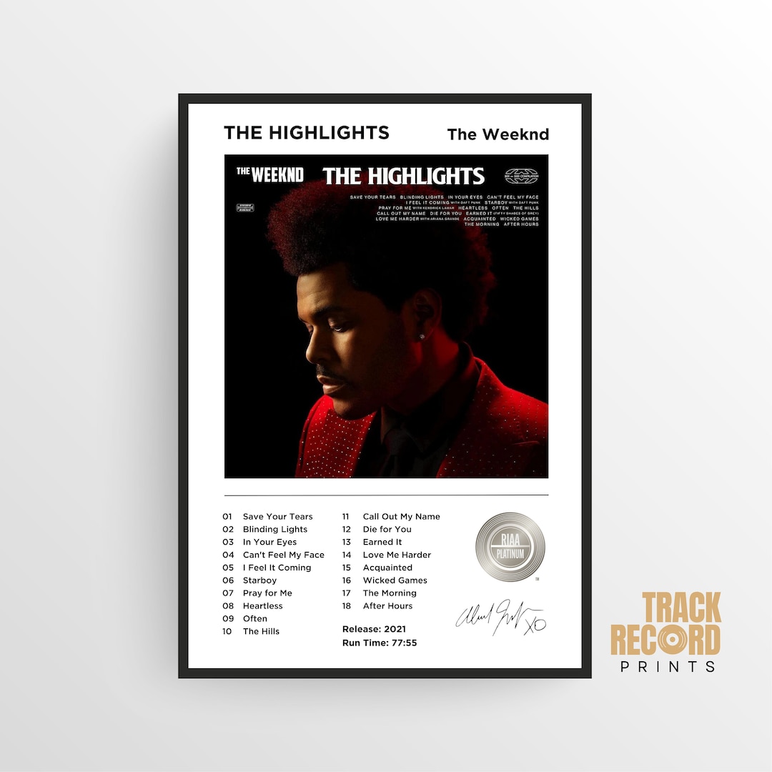 The Weeknd the Highlights Album Cover Poster Print High-quality Art ...
