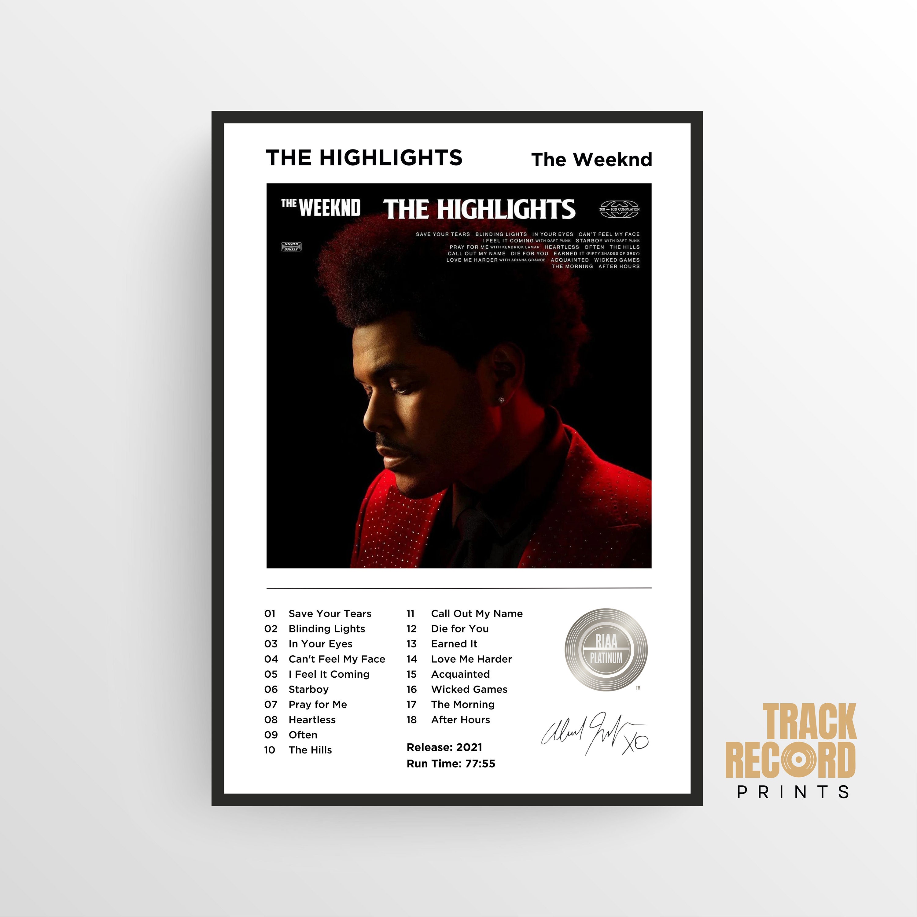 The Weeknd the Highlights Album Cover Poster Print High-quality Art ...