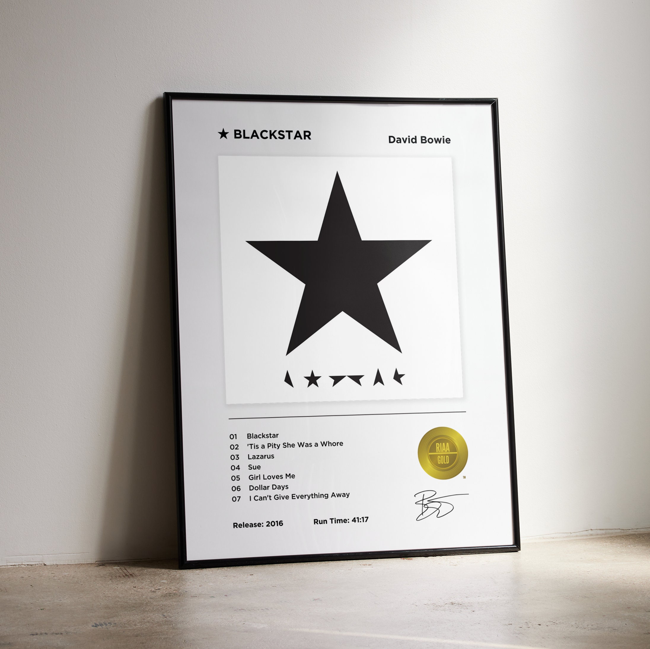 BLACKSTAR David Bowie Album Cover Poster Print High-quality Art Art ...