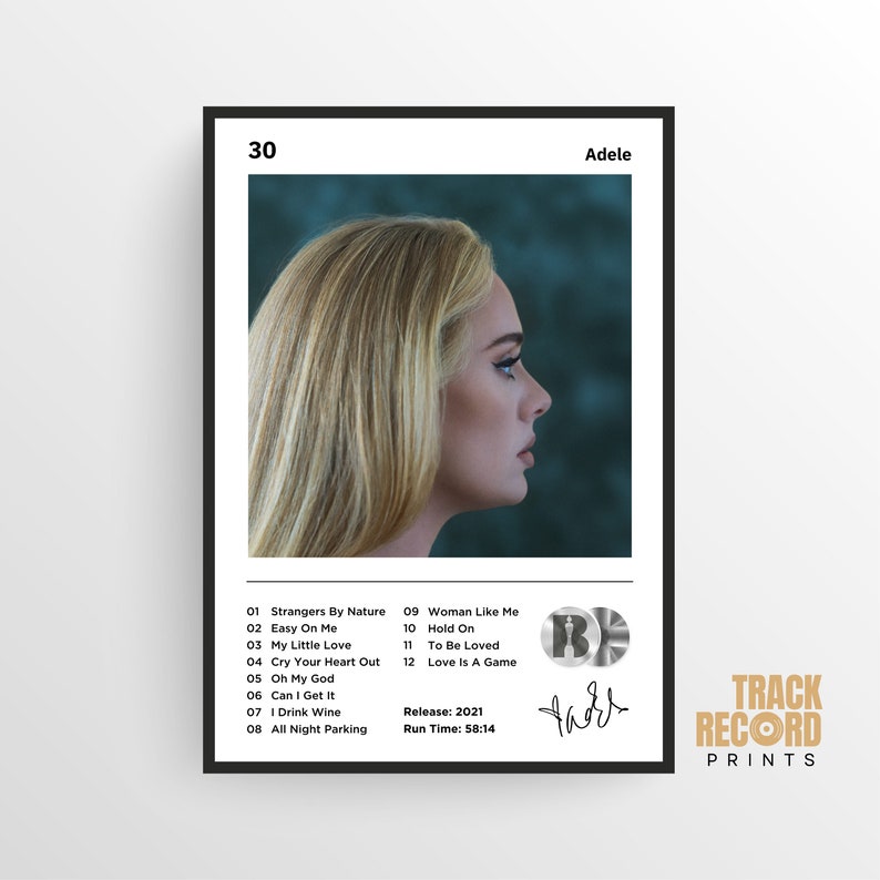 Adele 30 Album Cover Poster Print High-quality Art Easy on Me, Oh My ...