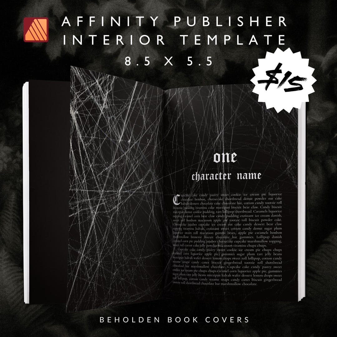 Gothic Affinity Publisher Template | Print Book Interior Template | 8.5 ...