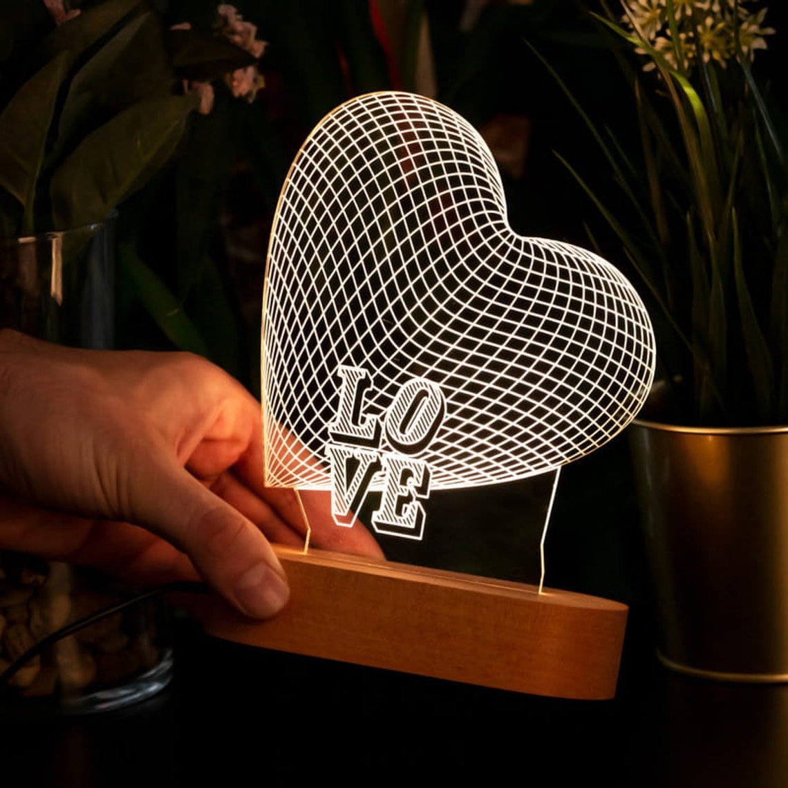 3d Led Lamp Drawing Files, 3d, Lamp, Love, Skull, Digital Download ...