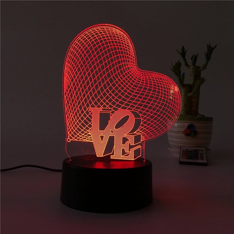 3d Led Lamp Drawing Files, 3d, Lamp, Love, Skull, Digital Download ...