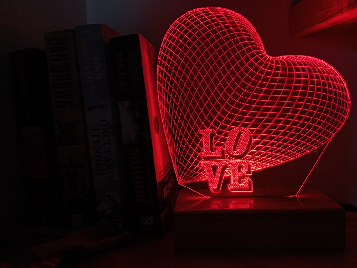 3d Led Lamp Drawing Files, 3d, Lamp, Love, Skull, Digital Download ...