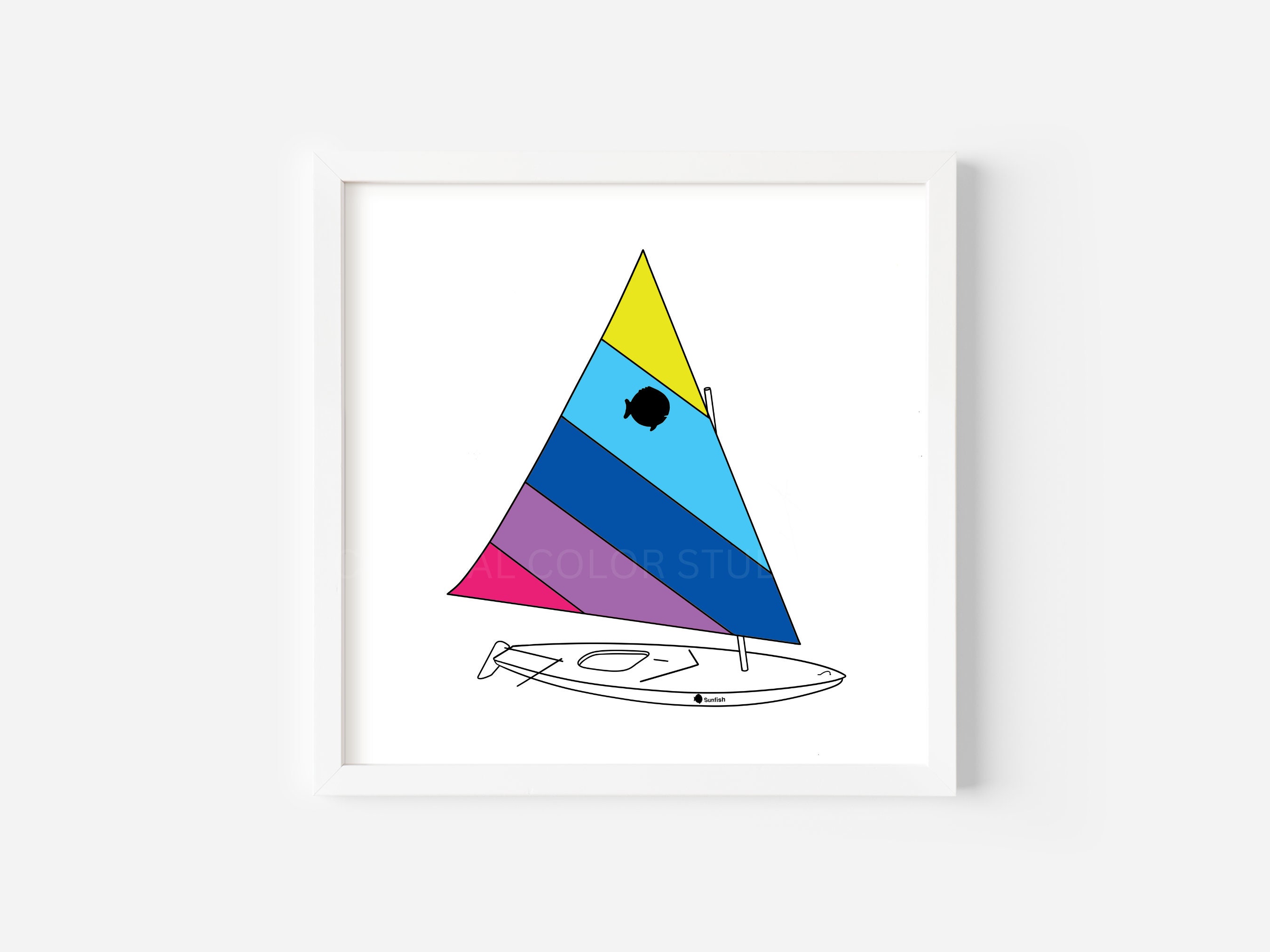 Sailboat Wall Art, Sunfish Sailboat Print, Coastal Wall Art, Nautical ...