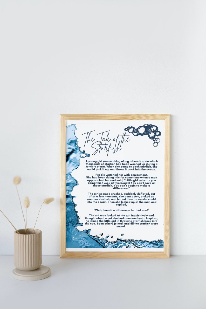 The Starfish Story, It Matters to This One, Printable Décor, Teacher ...