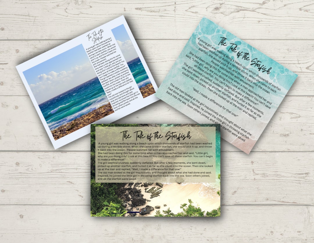 The Starfish Story, It Matters to This One, Printable Card, Postcard ...