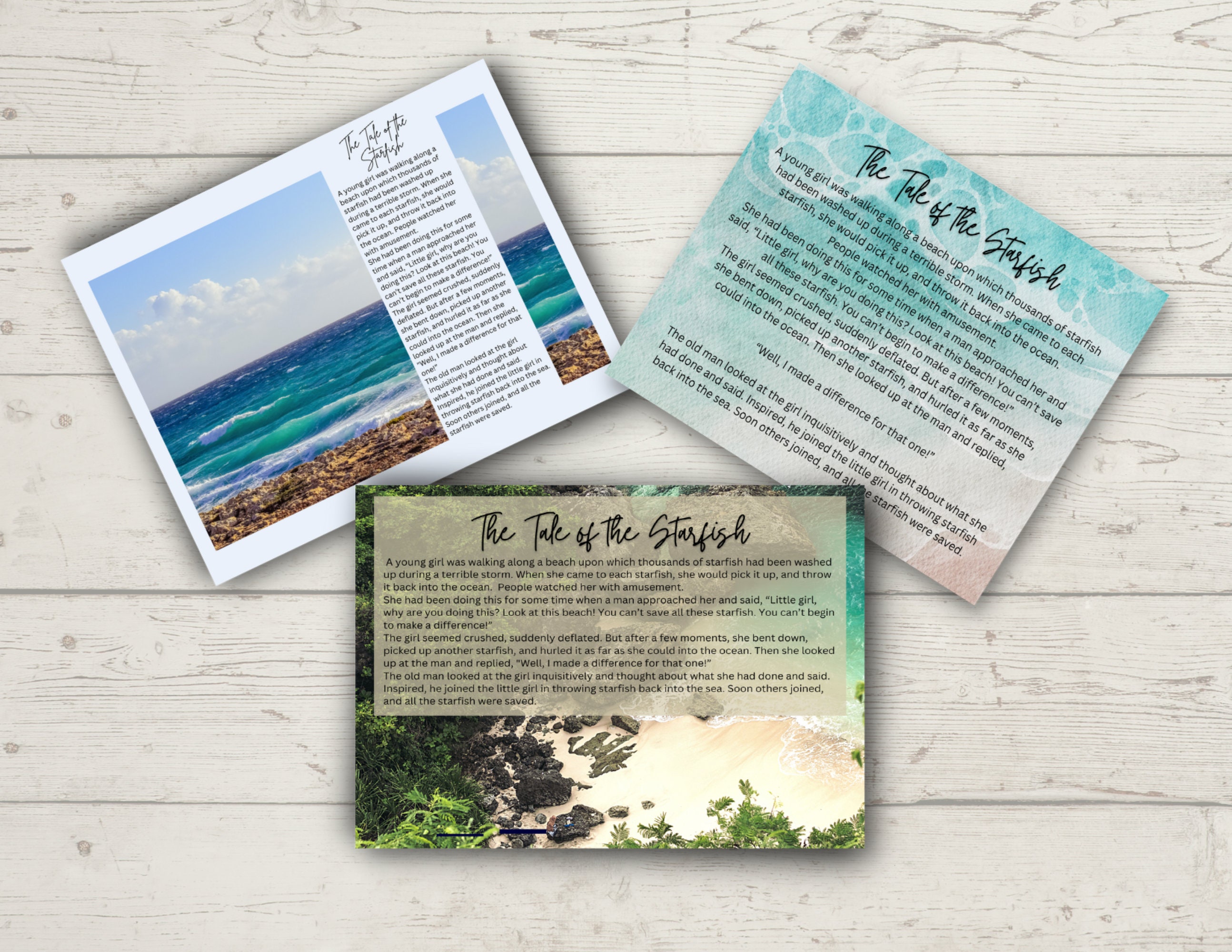 The Starfish Story, It Matters to This One, Printable Card, Postcard ...
