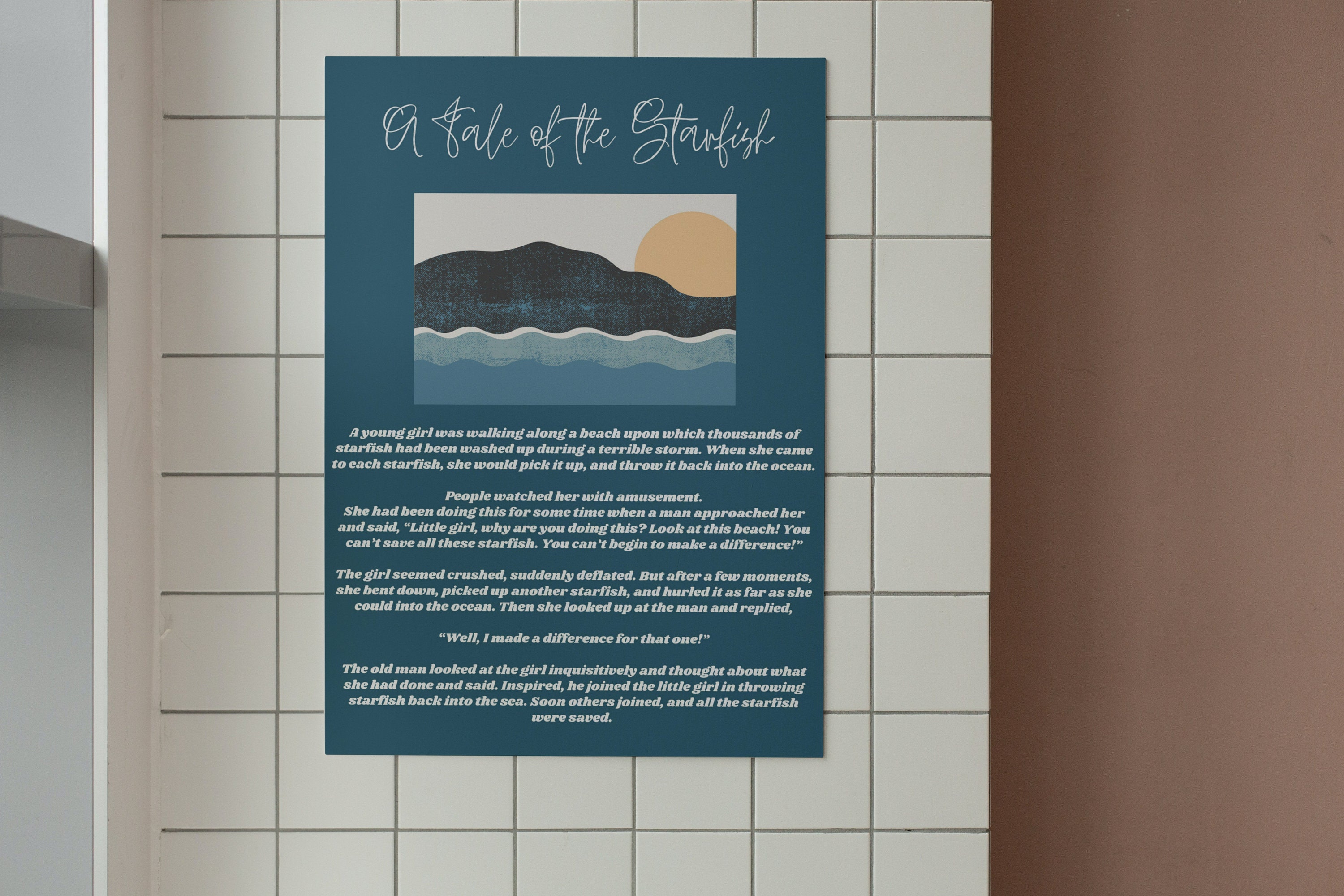 The Starfish Story, It Matters to This One, Beach Wall Art, Boho Art ...