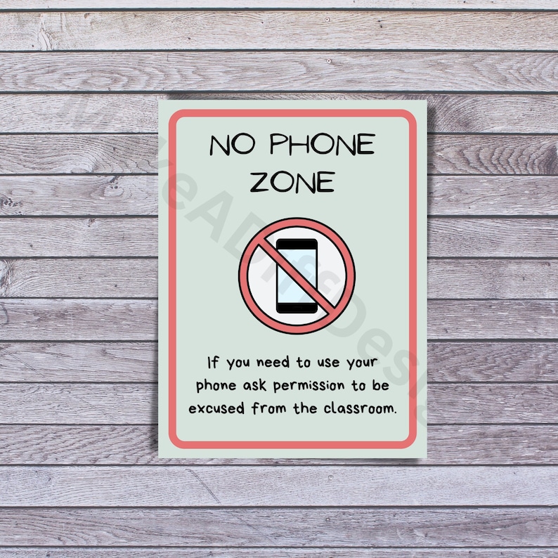 No Cell Phones Sign, High School, Classroom Decor, Classroom Management ...